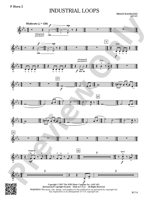Industrial Loops: F Horn 2: F Horn 2 Part: Brian Balmages - Digital Sheet Music Download