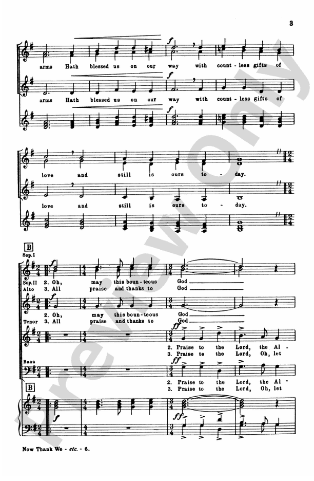 Now Thank We All Our God and Praise to the Lord, the Almighty: SSATB ...