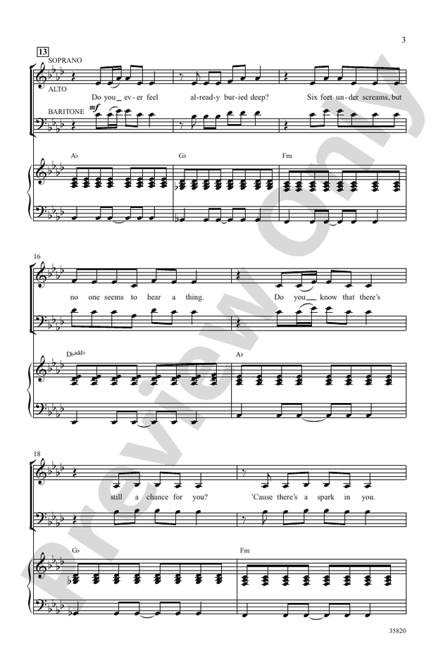 Firework Sab Choral Octavo Katy Perry Digital Sheet Music Download