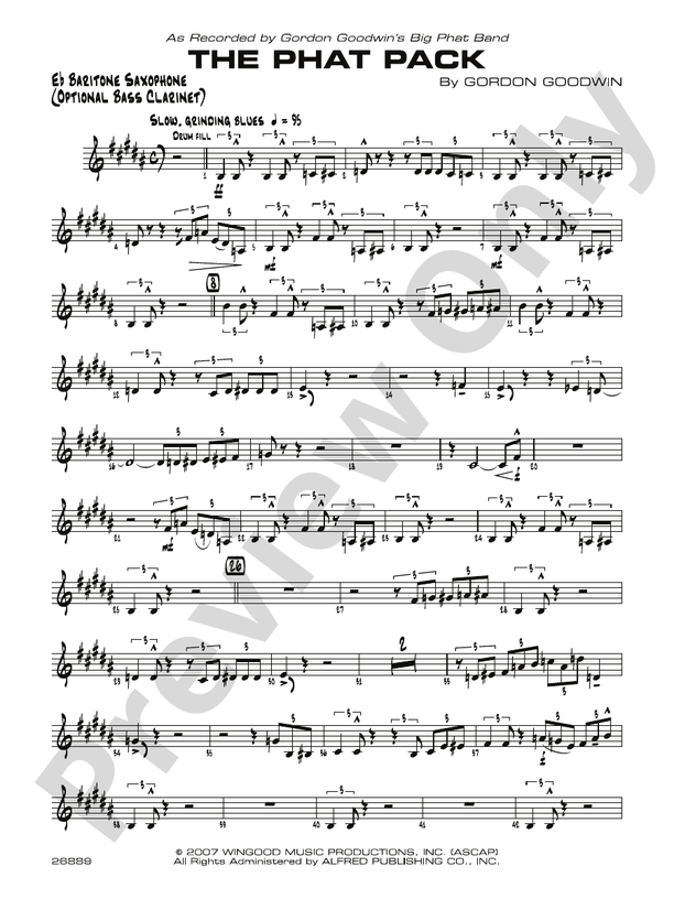 The Phat Pack: E-flat Baritone Saxophone: E-flat Baritone Saxophone Part - Digital Sheet Music ...