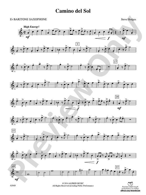 Camino del Sol: E-flat Baritone Saxophone: E-flat Baritone Saxophone ...