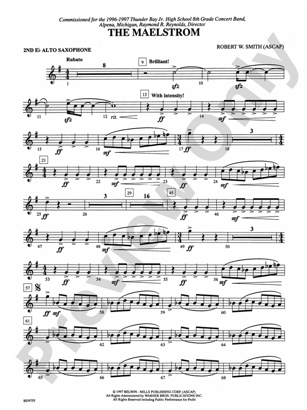 The Maelstrom: 2nd E-flat Alto Saxophone: 2nd E-flat Alto Saxophone ...