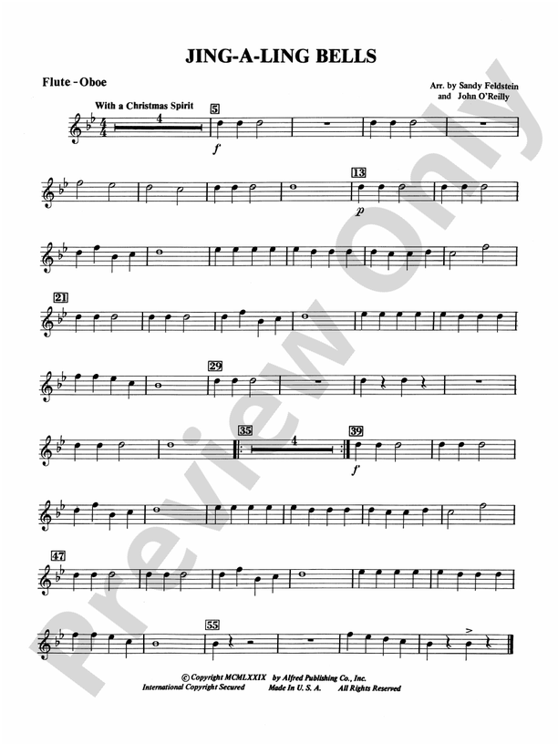 Jing-A-Ling Bells: Flute: Flute Part - Digital Sheet Music Download