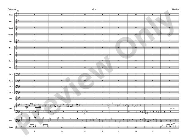Mid-Riff: Jazz Ensemble Conductor Score & Parts: Billy Strayhorn ...