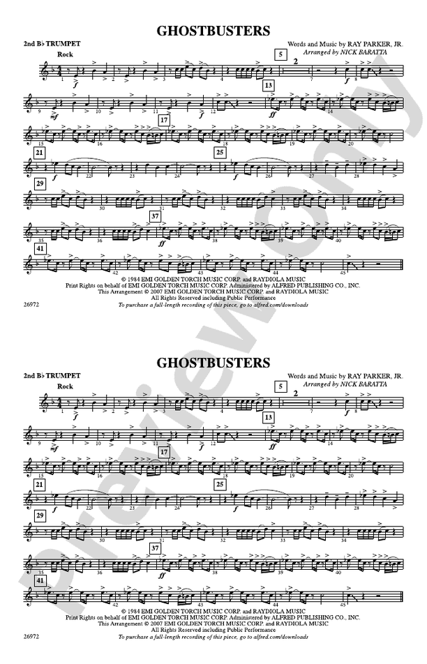 Ghostbusters: 2nd B-flat Trumpet: 2nd B-flat Trumpet Part - Digital ...
