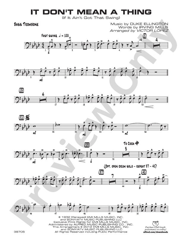 It Don't Mean a Thing (If It Ain't Got That Swing): Bass Trombone: Bass ...