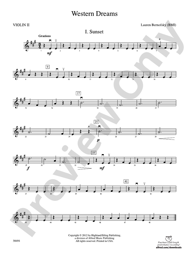 Western Dreams: 2nd Violin: 2nd Violin Part - Digital Sheet Music Download