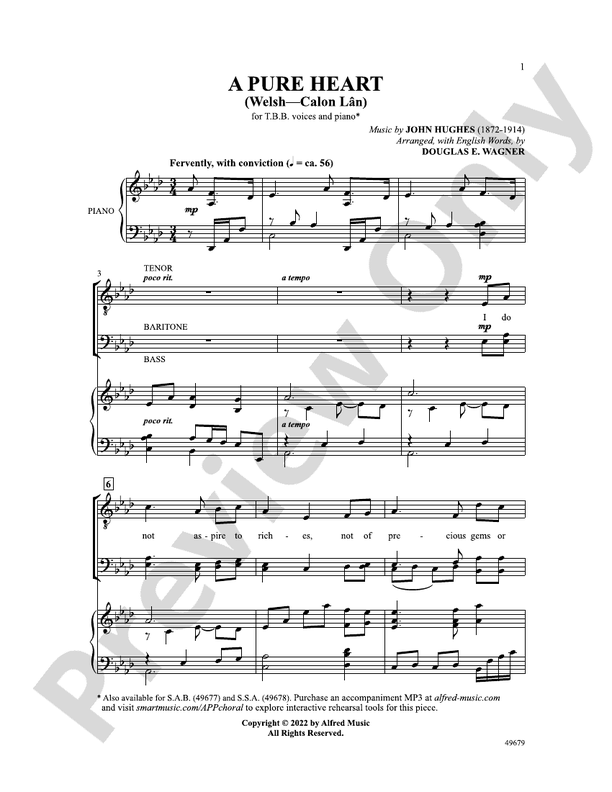 A Pure Heart: TBB Choral Octavo: John Hughes - Digital Sheet Music Download
