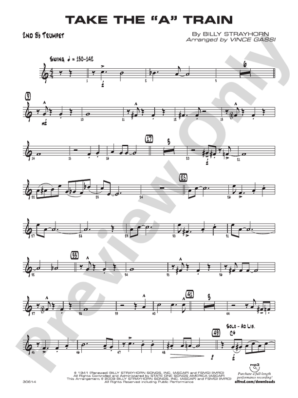 Take the "A" Train: 2nd B-flat Trumpet: 2nd B-flat Trumpet Part ...