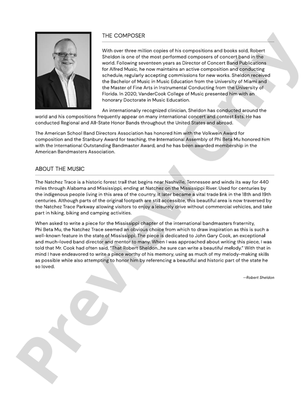 The Trace: Score: Concert Band Score - Digital Sheet Music Download