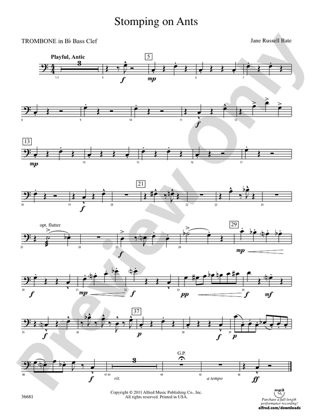 Stomping on Ants: (wp) 1st B-flat Trombone B.C.: (wp) 1st B-flat ...