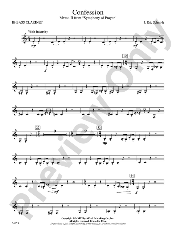 Confession (Movement 2 of Symphony of Prayer): B-flat Bass Clarinet: B ...