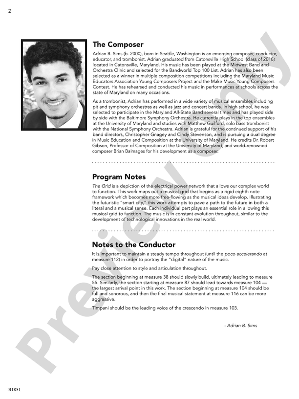 The Grid: Score: Concert Band Score: Adrian B. Sims - Digital Sheet ...
