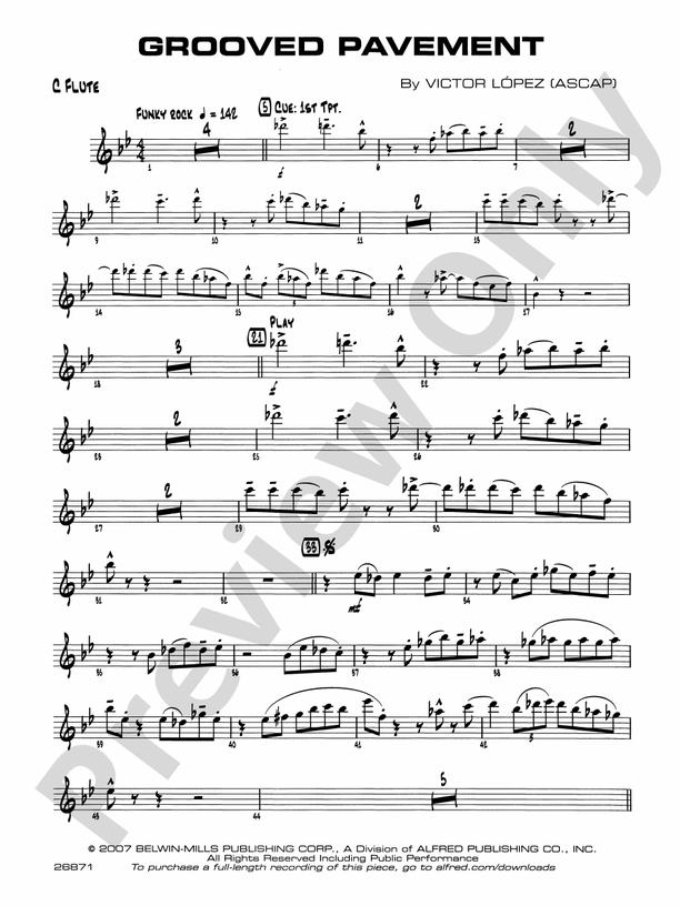 Grooved Pavement: Flute: Flute Part - Digital Sheet Music Download