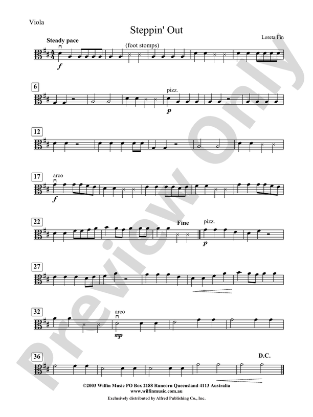 Steppin' Out: Viola: Viola Part - Digital Sheet Music Download