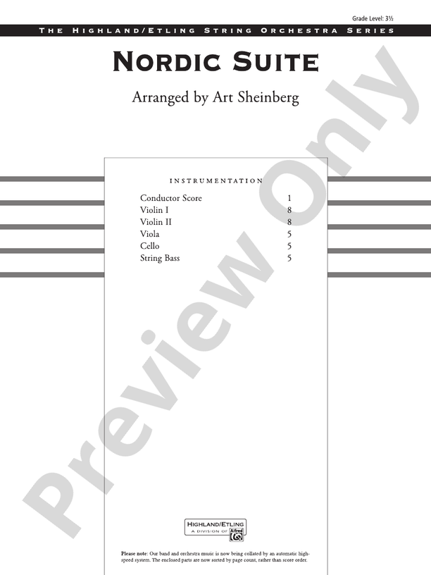 Nordic Suite: Score: String Orchestra Score - Digital Sheet Music Download