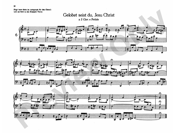 Bach: Organbook (Orgelbuchlein): 6. Gelobet seist du, Jesu Christ Part ...