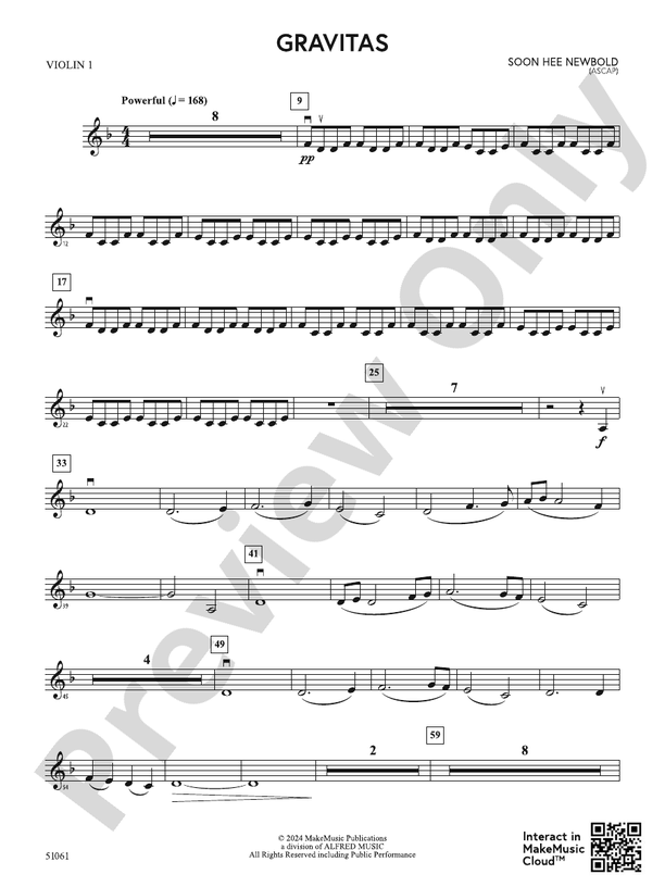 Gravitas: 1st Violin: 1st Violin Part - Digital Sheet Music Download
