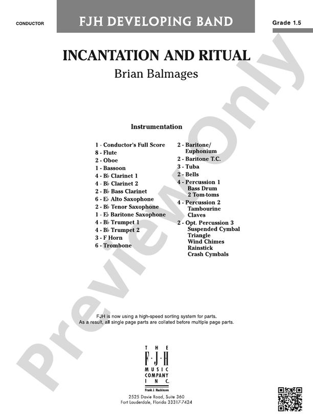 Incantation and Ritual: Score: Concert Band Score: Brian Balmages - Digital Sheet Music Download