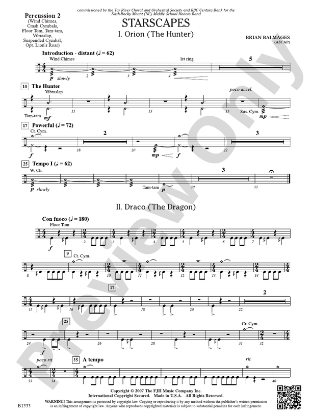 Starscapes: Percussion 2: Percussion 2 Part: Brian Balmages - Digital Sheet Music Download