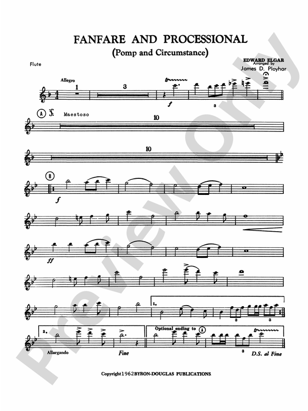 Fanfare, Processional and Recessional: Flute: Flute Part - Digital ...