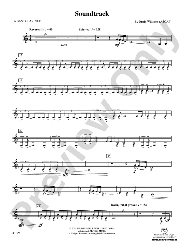 Soundtrack: B-flat Bass Clarinet: B-flat Bass Clarinet Part - Digital ...