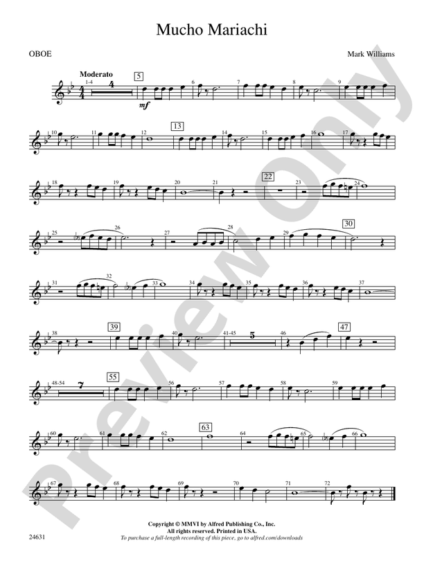 Mucho Mariachi: Oboe: Oboe Part - Digital Sheet Music Download