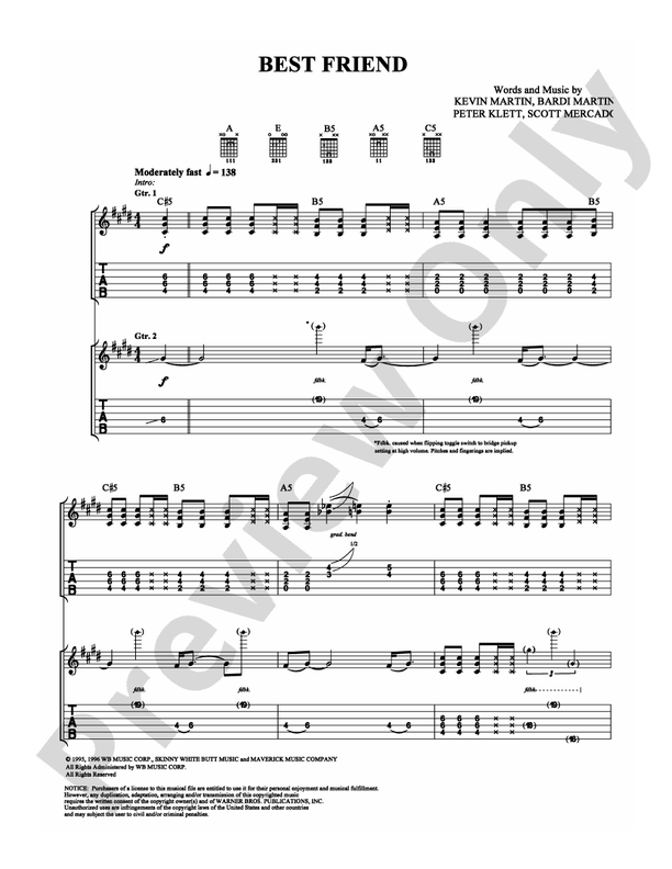 Best Friend: Guitar TAB: Candlebox - Digital Sheet Music Download