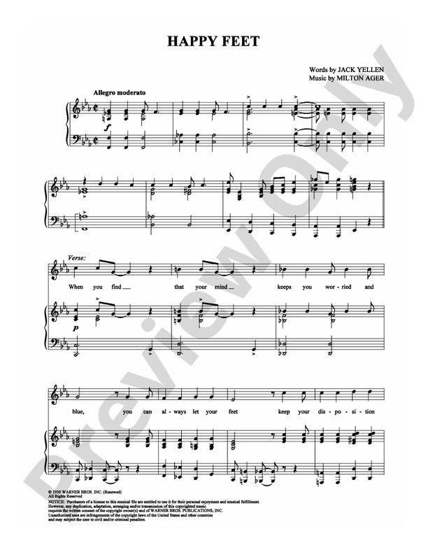 Happy Feet: Piano/Vocal/Chords: Milton Ager - Digital Sheet Music Download