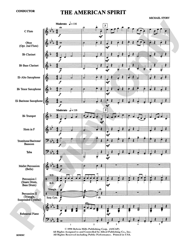 The American Spirit: Score: Concert Band Score - Digital Sheet Music ...