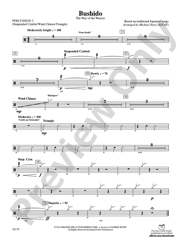 Bushido: 3rd Percussion: 3rd Percussion Part - Digital Sheet Music Download