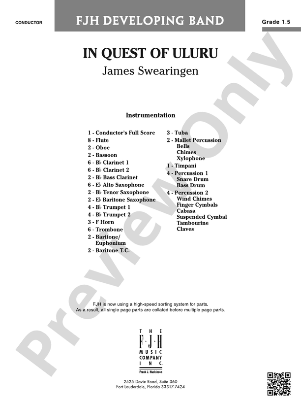 In Quest of Uluru: Score: Concert Band Score: James Swearingen ...
