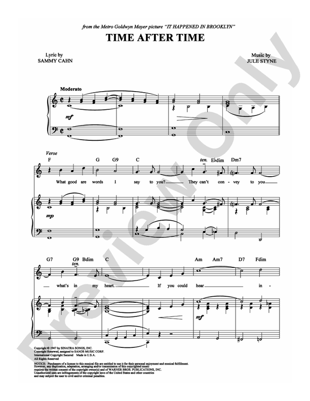 Time After Time: Piano/Vocal/Chords: Frank Sinatra - Digital Sheet ...