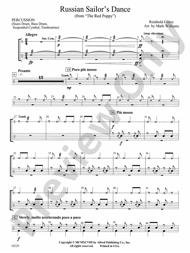 Russian Sailor's Dance (from "The Red Poppy"): 1st Percussion: 1st ...