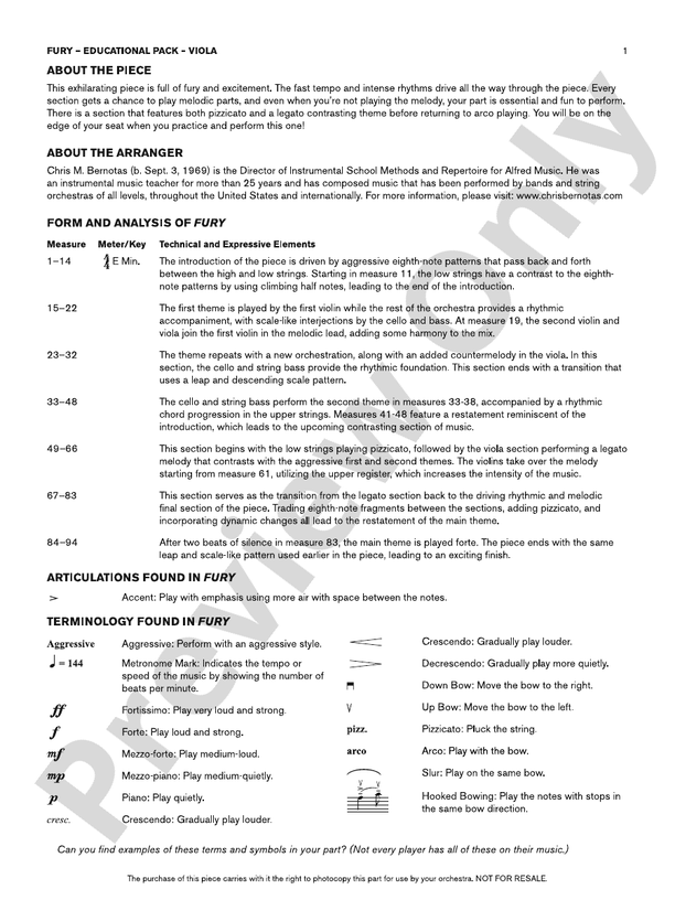 Fury: Viola Educational Pack: Viola Educational Pack Part - Digital ...
