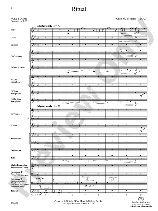 Ritual: Score: Concert Band Score - Digital Sheet Music Download