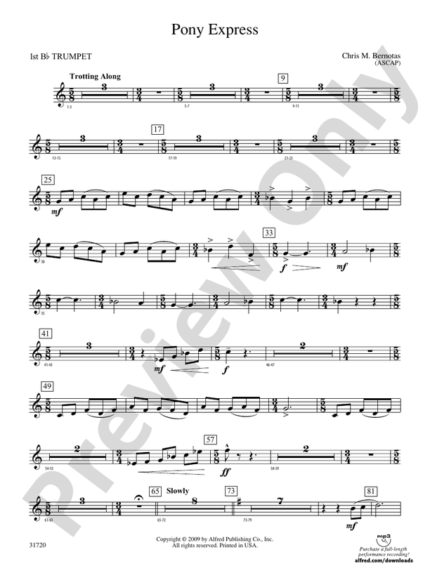 Pony Express: 1st B-flat Trumpet: 1st B-flat Trumpet Part - Digital ...
