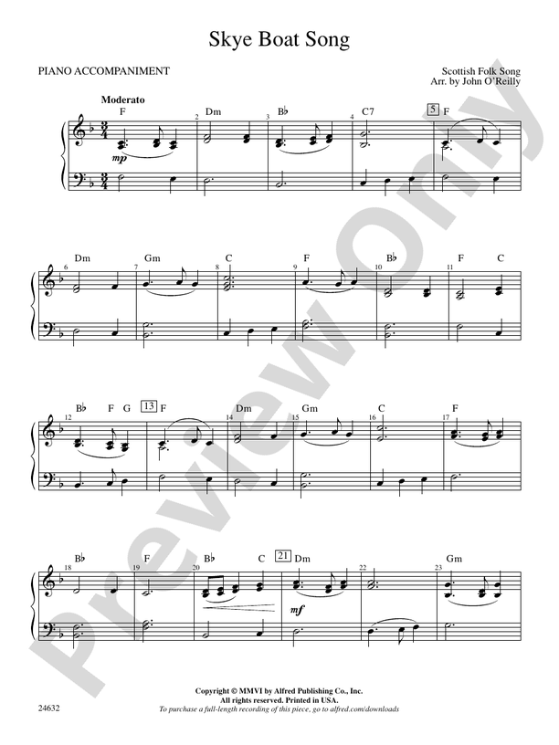 Skye Boat Song: Piano Accompaniment: Piano Accompaniment Part - Digital ...