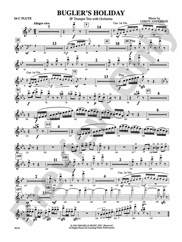 Bugler's Holiday: Flute: Flute Part - Digital Sheet Music Download