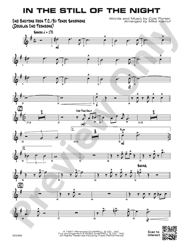 In the Still of the Night: 2nd Baritone T.C.: 2nd Baritone T.C. Part - Digital Sheet Music Download