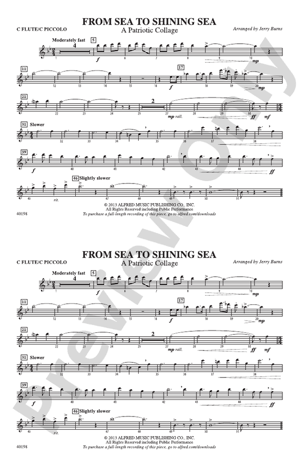 From Sea to Shining Sea: Flute: Flute Part - Digital Sheet Music Download