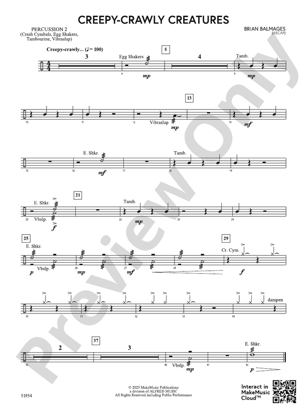 Creepy-Crawly Creatures: 2nd Percussion: 2nd Percussion Part - Digital ...