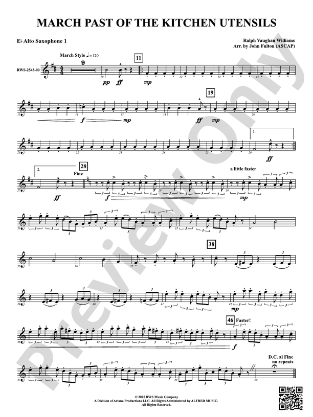 March Past Of The Kitchen Utensils: 1st E-flat Alto Saxophone: 1st E ...