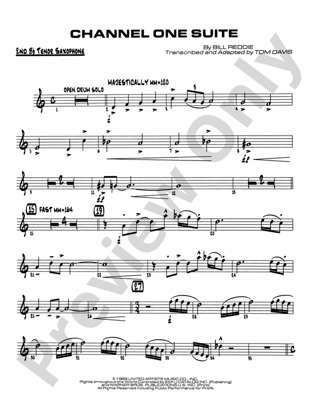Channel One Suite: 2nd B-flat Tenor Saxophone: 2nd B-flat Tenor Saxophone Part - Digital Sheet ...