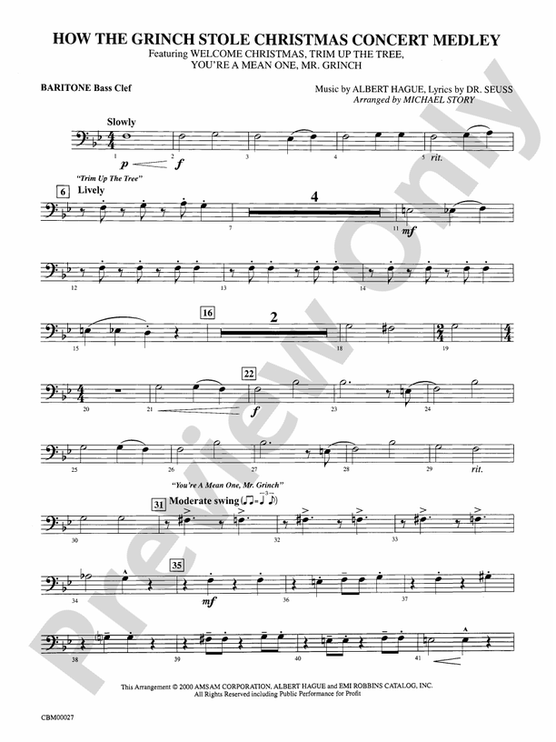 How the Grinch Stole Christmas: Baritone B.C.: Baritone B.C. Part ...