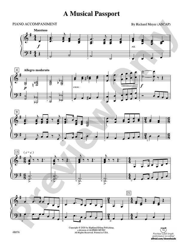 A Musical Passport: Piano Accompaniment: Piano Accompaniment Part ...