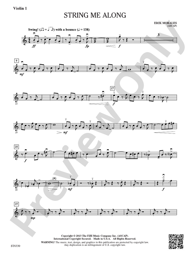String Me Along: Violin 1: Violin 1 Part: Erik Morales - Digital Sheet ...