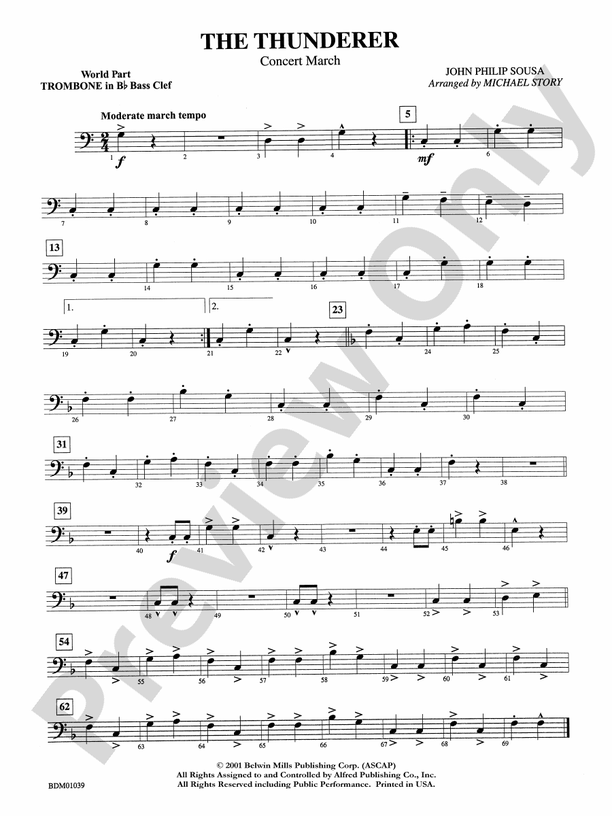 The Thunderer Wp 1st B Flat Trombone B C Wp 1st B Flat Trombone B C