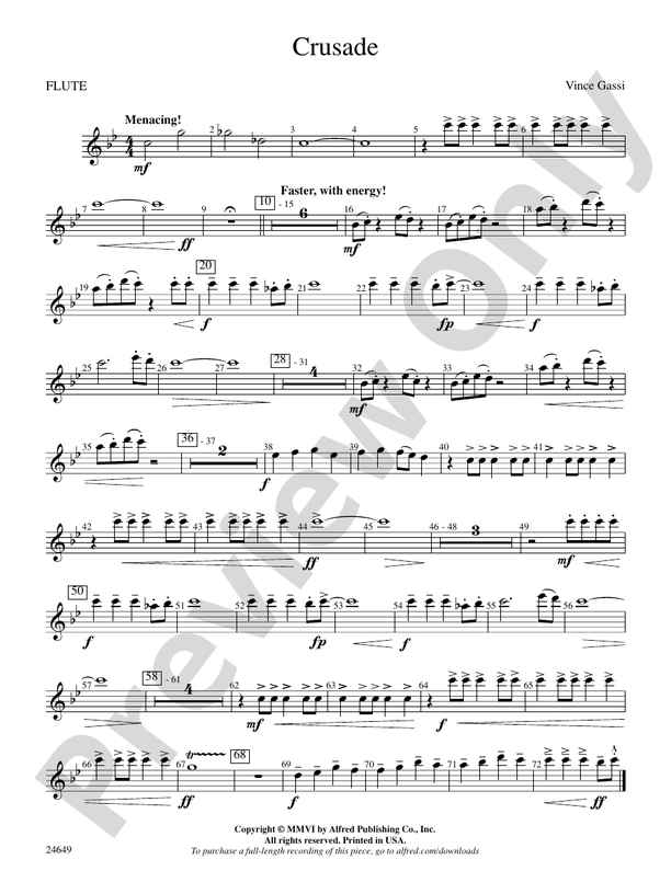 Crusade: Flute: Flute Part - Digital Sheet Music Download
