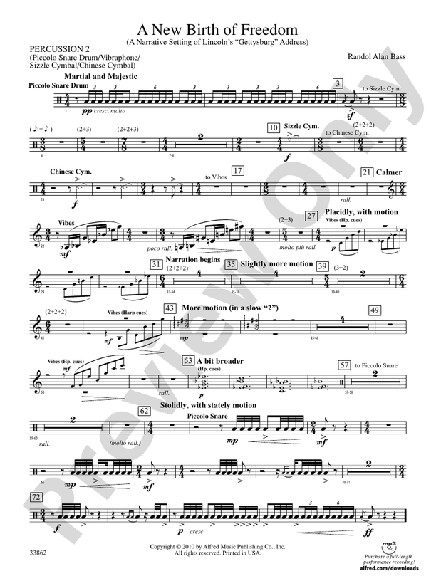 A New Birth of Freedom: 2nd Percussion: 2nd Percussion Part - Digital ...